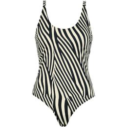 Badeanzug Naturana "Riviera", Damen, Gr. 50, Cup D, schwarz, wei&szlig;, Obermaterial: 82% Polyamid, 18% Elasthan. Futter: 88% Polyester, 12% Elasthan. Miedereinsatz: 86% Polyamid, 14% Elasthan, gemustert, Badeanz&uuml;ge Badeanzug, Zebra-Print, Rundhalsausschnitt, gemustert, bequem