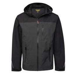Outdoorjacke HERO by John Medoox "JADEN Outdoor Jacke", Herren, Gr. L, schwarz asphalt, angeraute Sweatware, 100% Polyamid, regular fit, Jacken Outdoorjacke