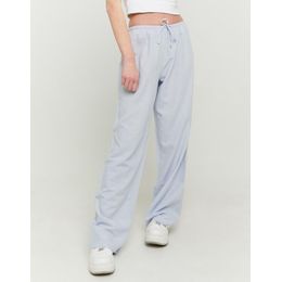 Tally Weijl Damen Schlupfhose "SPALIMELANY"skyway, Gr. 40, unifarben, Web, Obermaterial: 48% Viskose, 40% Baumwolle, 12% Leinen, Hosen,