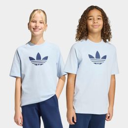 T-Shirt adidas originals "GFX TR LO TEE", M&auml;dchen, Gr. 164, crystal sky, night indigo, Obermaterial: 100% Baumwolle, Rundhals, Shirts T-Shirt, f&uuml;r Kinder, Kurzarmdesign, sportlicher Stil, Rundhalsausschnitt