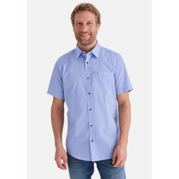 Kurzarmhemd Stooker Men "HUDSON Kurzarm-Hemd", Herren, Gr. L, US-Gr&ouml;&szlig;en, blau dot aop, Stoff, 60% Baumwolle, 40% Polyester, regular fit, Hemden, Stooker HUDSON Herren Kurzarmhemd Regular Fit