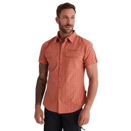 Herren Kurzarmhemd "HECTOR Kurzarm-Hemd"orange check, Gr. XL, HERO by John Medoox, Stoff, 60% Baumwolle, 40% Polyester, Hemden, HERO by John Medoox