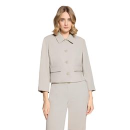 Kurzblazer Betty Barclay "Damen mit 3/4 Arm", Damen, Gr. 36, grau beige, Obermaterial: 96% Polyester, 4% Elasthan; Futter: 100% Polyester, gerade normal, Blazer Kurzblazer
