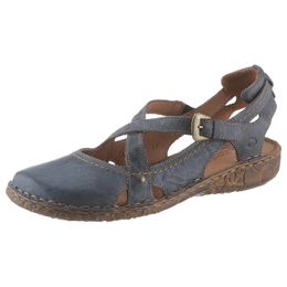 Sandale Josef Seibel "Rosalie 13", Damen, Gr. 36, blau (ocean), Leder, used, Schuhe Sandale, Sommerschuh, Sandalette, Riemchensandale, im Used-Look