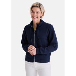 Sweatjacke STOOKER WOMEN "JARA Basic Stretch Sweatjacke", Damen, Gr. 44/46, navy blazer, angeraute Sweatware, 55% Polyester, 40% Viskose, 5% Elasthan, regular fit, ohne Ausschnitt, Sweatjacken Sweatjacke, Sweatjacke Regular Fit Moderner Casual-Look f&uuml;r Damen