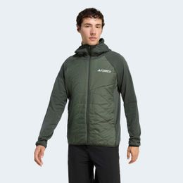 Outdoorjacke adidas terrex "MULTI CLIMAWARM ISOLIERENDE HYBRID", Herren, Gr. L, shadow olive, olive strata, Obermaterial: 100% Polyester, Jacken Outdoorjacke