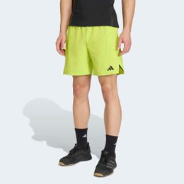 Herren Shorts "DESIGNED FOR TRAINING WORKOUT"semi solar gelb, Gr. L, adidas Performance, Obermaterial: 87% Polyester, 13% Elasthan, Hosen