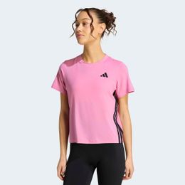 T-Shirt adidas Performance "WE 3S CREW TEE", Damen, Gr. L, pink (sttrbl, schwarz), Obermaterial: 93% Polyester, 7% Elasthan, Rundhals, Shirts T-Shirt