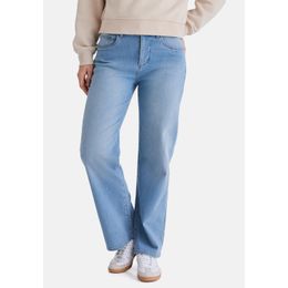 5-Pocket-Jeans STOOKER WOMEN "MARY Denim 5-Pocket Hose", Damen, Gr. 40, L&auml;nge 32, light blau random, Jersey, 99% Baumwolle, 1% Elasthan, weit lang, Jeans 5-Pocket-Jeans, Wide Leg Fit Casual Clean Wash Stretch f&uuml;r Damen