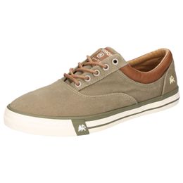 Sneaker Lerros, Herren, Gr. 48, hellkhaki, Textil, kontrastfarbene Details, Schuhe Sneaker, Schn&uuml;rschuh, Halbschuh, Freizeitsneaker mit weichem Schaftrand