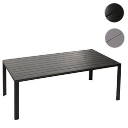 Mendler Alu-Esstisch HWC-N40, Tisch Bistrotisch Gartentisch Balkontisch, wetterfest 180x80cm ~ Variantenange 106603