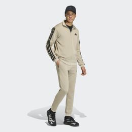 Trainingsanzug adidas Sportswear "3-STREIFEN FRENCH TERRY", Herren, Gr. L, wonder cargo, Obermaterial: 100% Polyester, Sportanz&uuml;ge Trainingsanzug, zweiteiliges Set, aus French-Terry-Material, mit Rippdetails