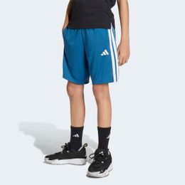 Shorts adidas Sportswear "J TR-ES 3S SH", Jungen, Gr. 176, N-Gr, dusky petrol, wei&szlig;,, Obermaterial: 100% Polyester, Hosen Shorts
