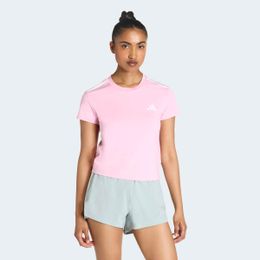 T-Shirt adidas Performance "HYPERGLAM 3-STREIFEN", Damen, Gr. L, true pink, Obermaterial: 88% Polyester, 12% Elasthan, Rundhals, Shirts T-Shirt