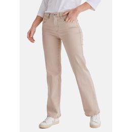 5-Pocket-Jeans STOOKER WOMEN "MARY Denim 5-Pocket Hose", Damen, Gr. 48, L&auml;nge 30, simply taupe, Denim/Jeans, 97% Baumwolle, 3% Elasthan, weit lang, Jeans 5-Pocket-Jeans, Wide Leg Fit Casual Clean Wash Stretch f&uuml;r Damen