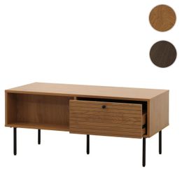 Mendler Couchtisch HWC-N78, Wohnzimmertisch Sofatisch, skandinavischer Stil Metall Holz Melamin MVG 45x100x5 109281