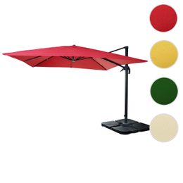 Mendler Gastronomie-Ampelschirm HWC-A96, Sonnenschirm 3x3m (Ř4,24m) Polyester Alu/Stahl 23kg ~ Variantenange 153408+153436+31831+122472