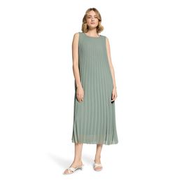 BETTY & CO Maxikleid BETTY & CO "Damen mit Plissee", Damen, Gr. 40, Normalgr&ouml;&szlig;en, lily pad, Obermaterial: 100% Polyester; Futter: 100% Polyester, ausgestellt lang, Rundhals, Kleider Maxikleid