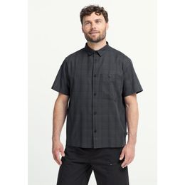 Funktionshemd Jack Wolfskin "HOT TRAIL SHIRT M", Herren, Gr. L (52), N-Gr, check schwarz, Obermaterial: 100% Baumwolle, Hemden