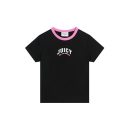 T-Shirt Juicy Couture "COLLEGIATE SPORTS RINGER TSHIRT. Damen", Damen, Gr. S, schwarz, Jersey, 95% Baumwolle, 5% Elasthan, taillenlang, Rundhals, Shirts T-Shirt, T-Shirt Damen, Schriftzug, Sportshirt, Logoprint, Trikot, Sale