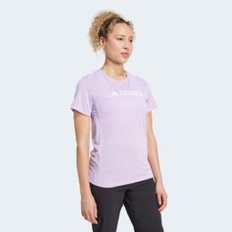 Funktionsshirt adidas terrex "MULTI CLIMACOOL LOGO TECH", Damen, Gr. M, powder plum, Obermaterial: 100% Polyester, normal, Rundhals, Shirts Funktionsshirt