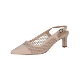 Slingpumps Peter Kaiser "Peter Kaiser Pumps Leder/Textil", Damen, Gr. 35,5, sand, Leder, Textil, Schuhe Slingpumps