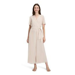 BETTY & CO Overall BETTY & CO "Damen mit Plissee", Damen, Gr. 36, Normalgr&ouml;&szlig;en, grau, Obermaterial: 100% Polyester. Futter: 100% Polyester, figurumspielend lang, V-Ausschnitt, Overalls Overall