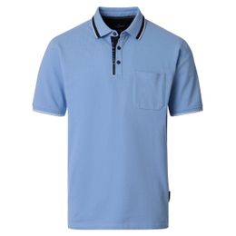 Poloshirt Casamoda "Casamoda Polo-Shirt uni", Herren, Gr. L, blau, 95% Baumwolle, 5% Elasthan, Shirts