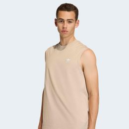 Tanktop adidas originals "TREFOIL ESSENTIALS OHNE &Auml;RMEL", Herren, Gr. L, stone khaki, Obermaterial: 100% Baumwolle, normal, Rundhals, Tops Tanktop