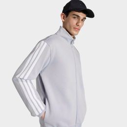 Trainingsanzug adidas Sportswear "3-STREIFEN FLEECE", Herren, Gr. S, halo silber, Obermaterial: 70% Baumwolle, 30% Polyester, Sportanz&uuml;ge Trainingsanzug