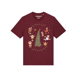 Watapparel T-Shirt 'Christmas 2024' (GOTS) Herren Gr&ouml;&szlig;e 4XL gr&uuml;n / orange / rot / bordeaux
