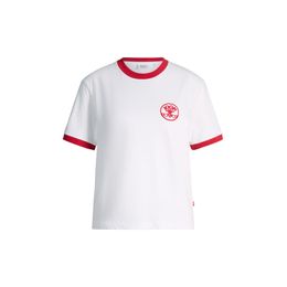 JOOP! Jeans T-Shirt 'Tordis' Gr&ouml;&szlig;e L rot / wei&szlig;