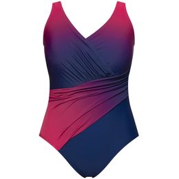 Ulla Popken Badeanzug Damen Gr&ouml;&szlig;e 4XL indigo / fuchsia