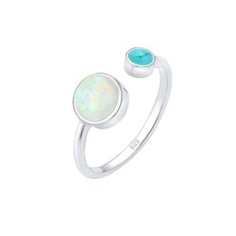 Elli Ring 'Opal' Damen Gr&ouml;&szlig;e 50/60 neonblau / silber