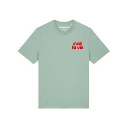 Watapparel T-Shirt 'Cest La Vie' Herren Gr&ouml;&szlig;e L mint / rot
