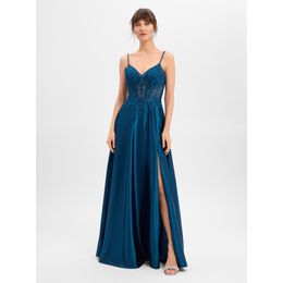 LUXUAR Fashion Abendkleid Damen Gr&ouml;&szlig;e 34 petrol Winterkleid