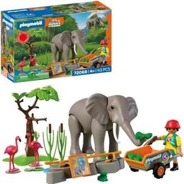 Playmobil 72068 Elefant mit Tierpfleger, Konstruktionsspielzeug