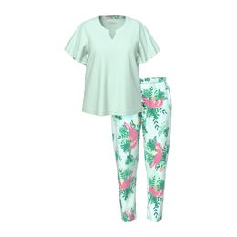 Ulla Popken Pyjama Damen Gr&ouml;&szlig;e L/XL gr&uuml;n Winterkleid