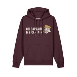 Watapparel Sweatshirt 'Oh Captain My Captain' Damen Gr&ouml;&szlig;e XL honig / weinrot / wei&szlig;