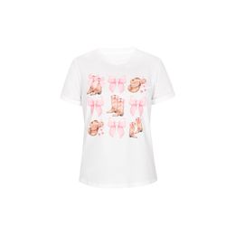 MIMO T-Shirt Damen Gr&ouml;&szlig;e M hellbraun / rosa / wei&szlig;