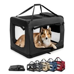 Lionto Hundetransportbox - faltbar - schwarz XXL