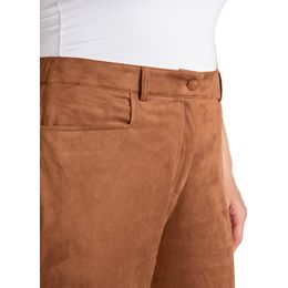 sheego Gro&szlig;e Gr&ouml;&szlig;en Lederimitathose mit weitem Bein, cognac, Gr&ouml;&szlig;e 50 - Damen