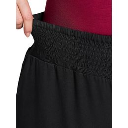 sheego Gro&szlig;e Gr&ouml;&szlig;en Schlupfhose mit Babylock-Wellensaum, schwarz, Gr&ouml;&szlig;e 44 - Damen