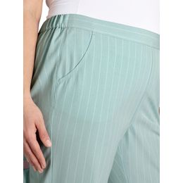 sheego Gro&szlig;e Gr&ouml;&szlig;en Schlupfhose mit Nadelstreifen, kalkmint-ecru-gestreift, Gr&ouml;&szlig;e 56 - Damen