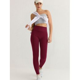 Trendyol Leggings Damen Gr&ouml;&szlig;e L/XL bordeaux