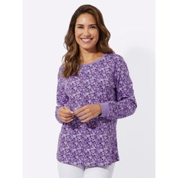 WITT Damen Sweatshirt mit Herzchen, lavendel-lila-bedruckt, Gr&ouml;&szlig;e 46