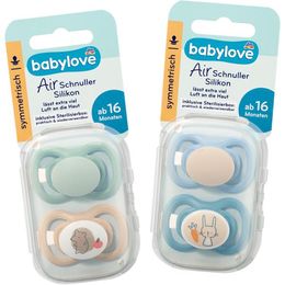 babylove Schnuller Air Silikon symmetrisch, mint/beige & blau/petrol Gr. 3, ab 16 Monaten