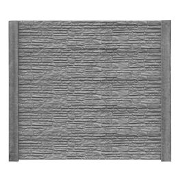 Beckers Betonzaun Betonzaunplatte 'Standard Montana' Beton/Stahl grau 200 x 38,5 x 3,5 cm