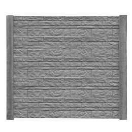 Beckers Betonzaun Betonzaunplatte 'Standard Fels' 200 x 38,5 x 3,5 cm grau