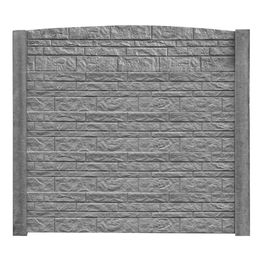 Beckers Betonzaun Betonzaunbogenplatte 'Standard Fels' 200 x 45 x 3,5 cm grau